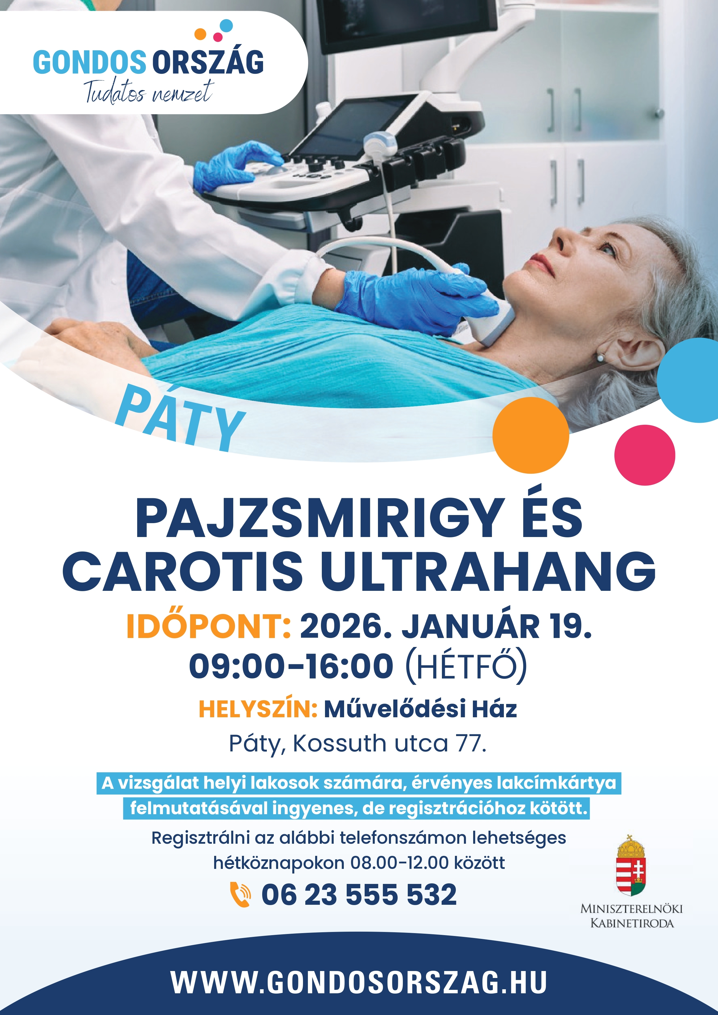 Ismét ingyenes pajzsmirigy és carotis ultrahang vizsgálat | Páty község